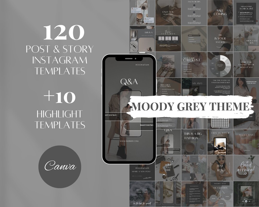130 Dark Instagram Templates | Dark Social Media Canva Templates ...