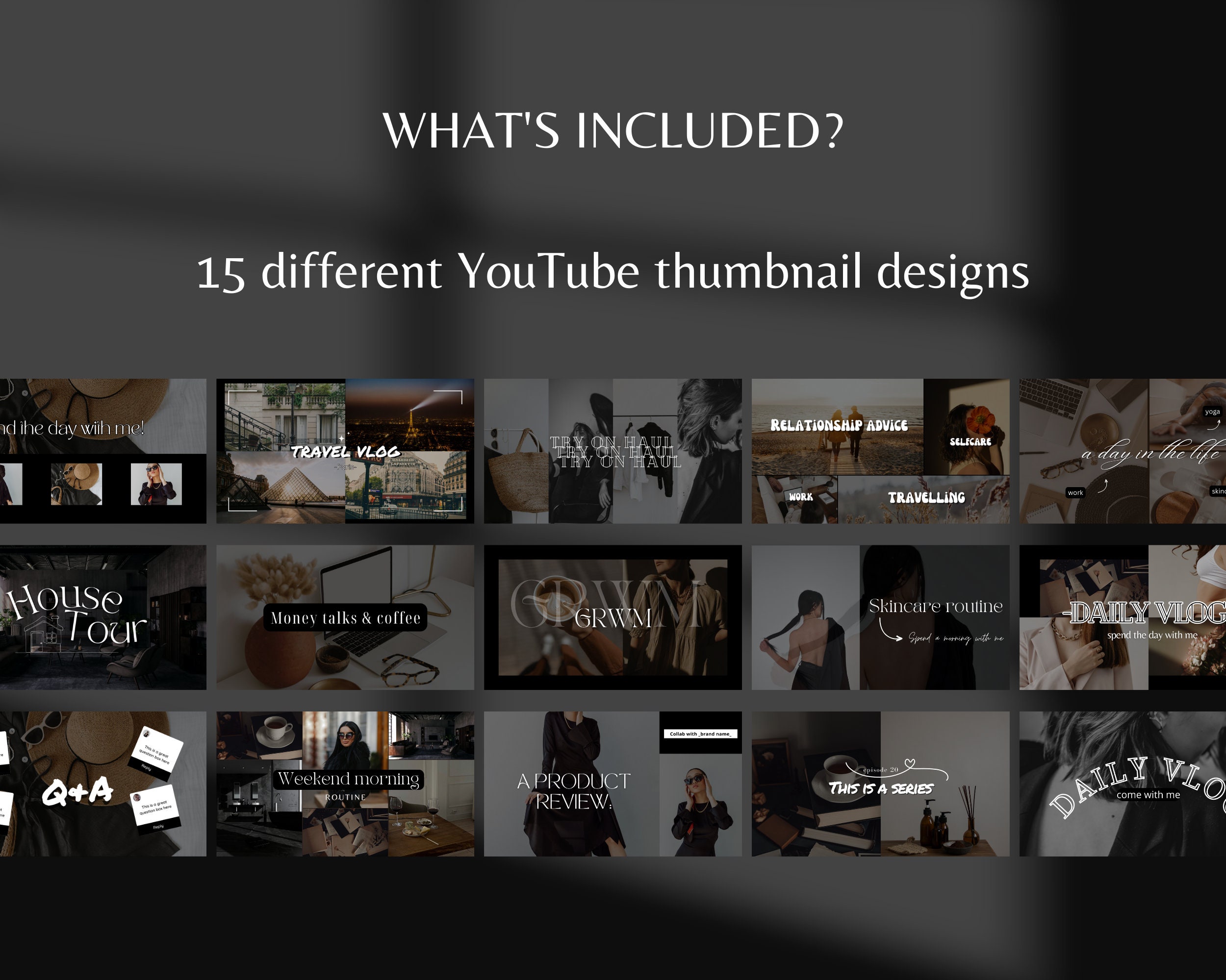 Dark Youtube Thumbnail Templates L Youtube Channel Kit Thumbnails L ...