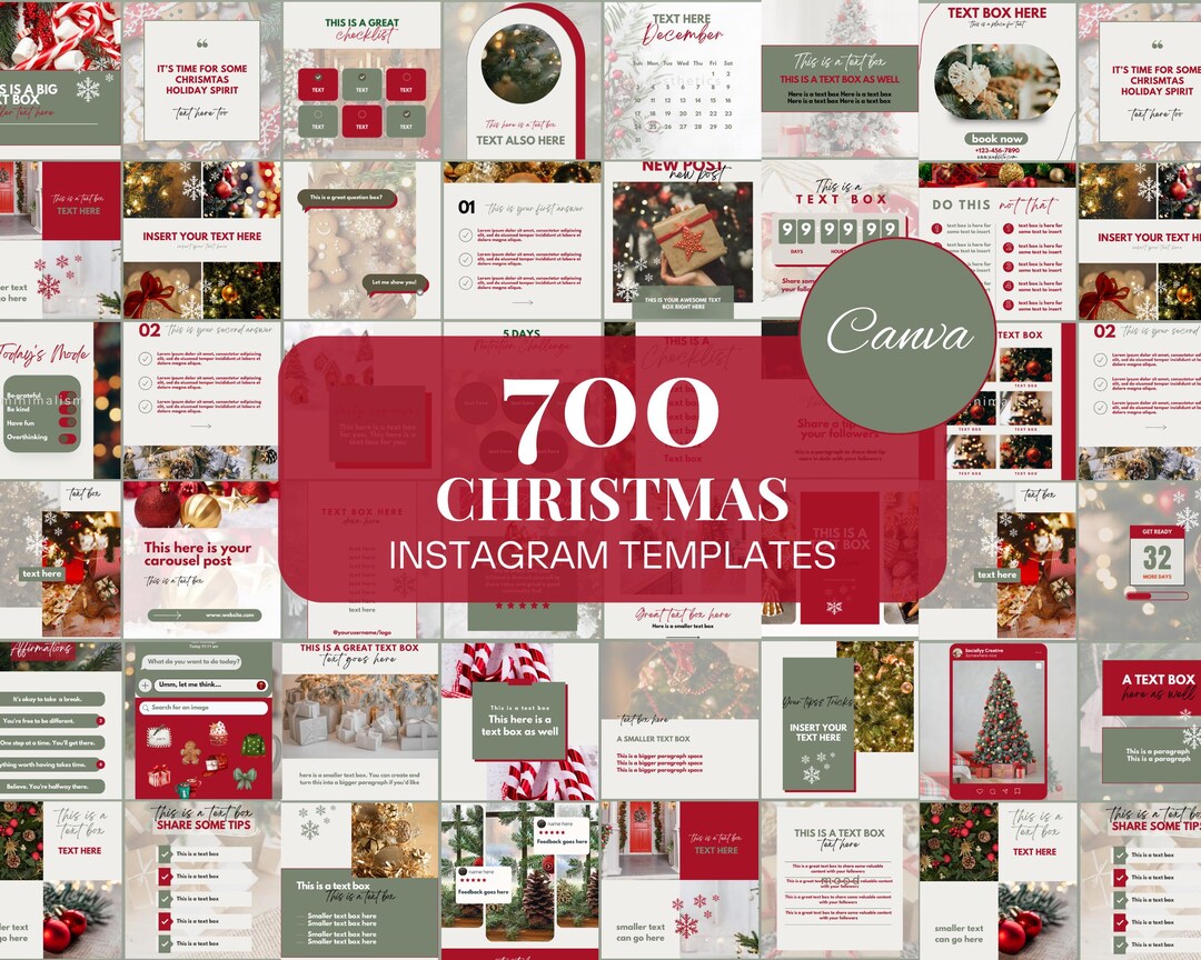 Christmas Instagram Templates Holiday Instagram Posts Christmas ...