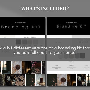 Brand Kit Template | Black Brand Board Template | Pre-made Branding Kit ...