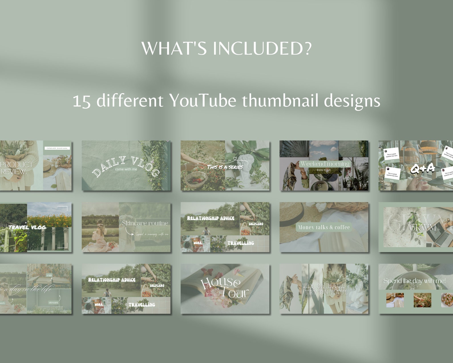 Green Youtube Thumbnail Templates Youtube Channel Kit Thumbnails ...