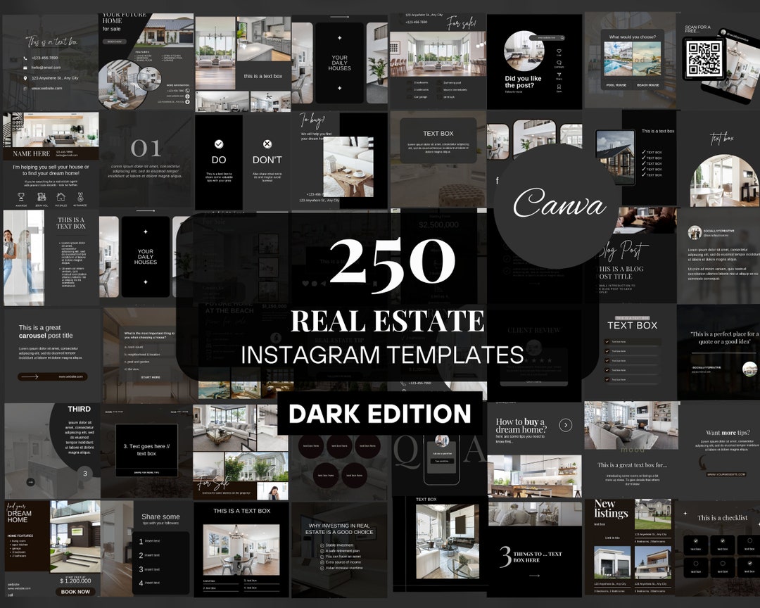 250 Black Real Estate Instagram Posts | Dark Realtor Social Media ...