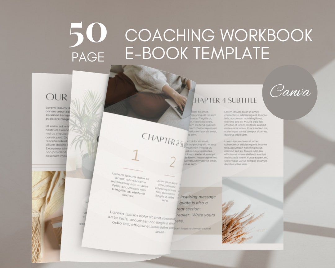 Workbook Canva Template Editable E-book Template Coaching Book Editable ...