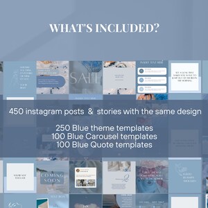 450 Blue Social Media Templates| Blue Instagram Canva Templates ...
