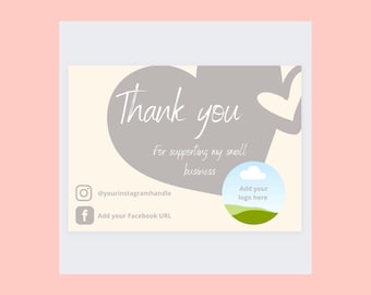Digital Thank You Business Card - Etsy