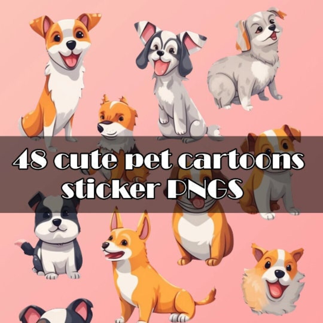 Print and Cut Dog Stickers Printable Dog Stickers Cute Dog Stickers ...