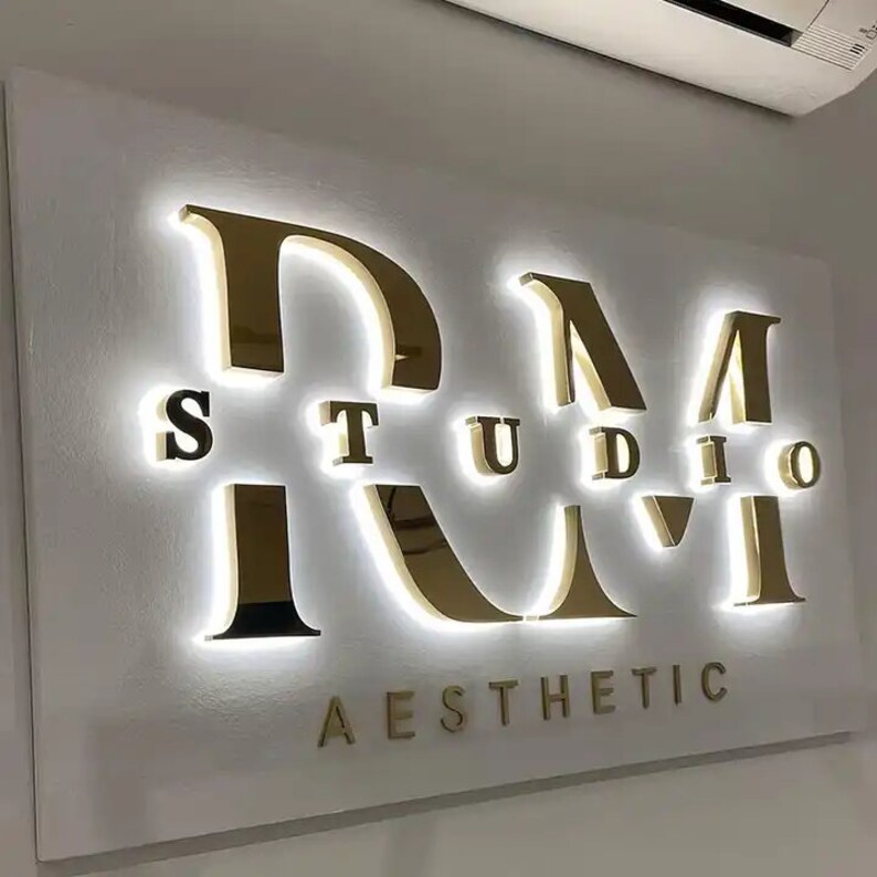 Custom Backlit Sign Business Sign Wall Logo Sign 3D Logo Custom Sign ...