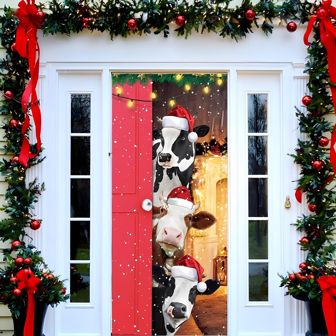 Animal Door Cover Cute Pet Christmas Door Covers Pet Decorations ...