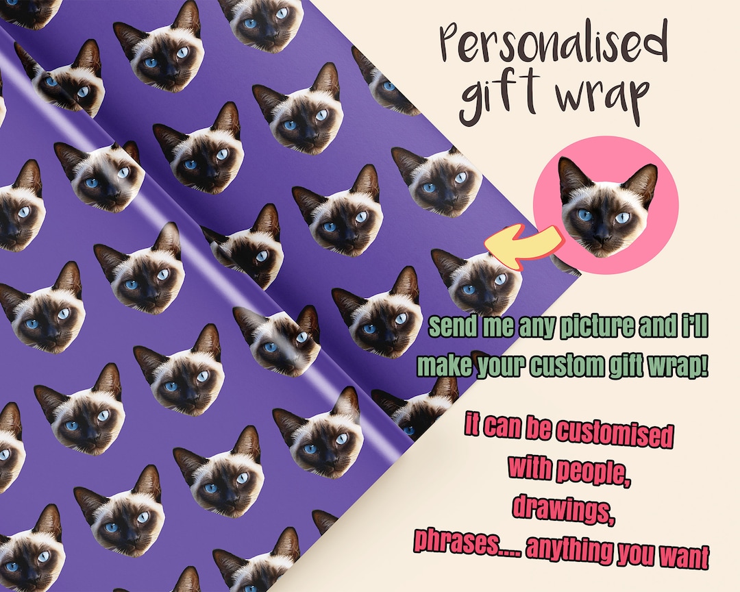 Custom Photo Gift Wrap: Personalized Paper, Any Design - Pack of 3 - Etsy