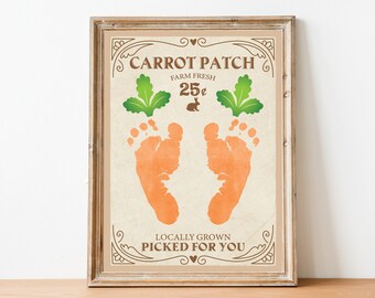 PRINTABLE Farm Sign Carrot Patch Easter Easter Craft Footprint Feet Art ...