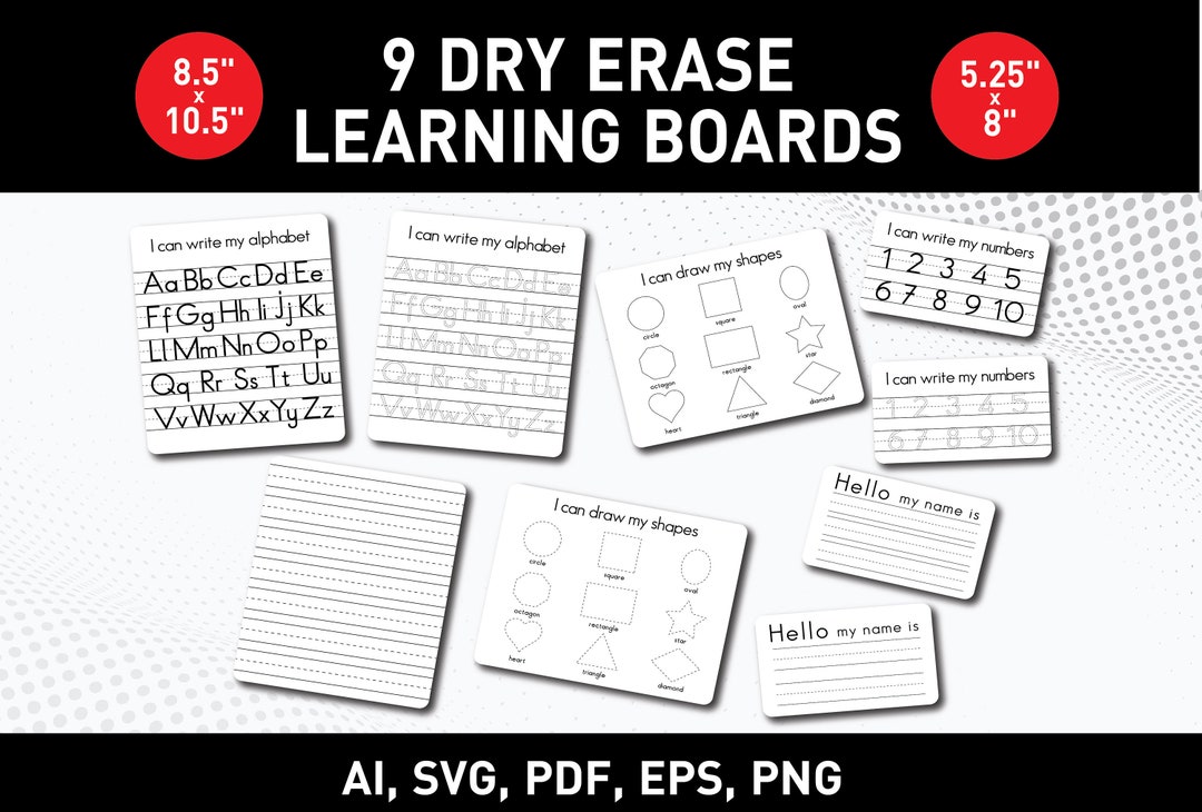 Dry Erase Boards, Dry Erase Learning Boards, Practice Writing Board ...