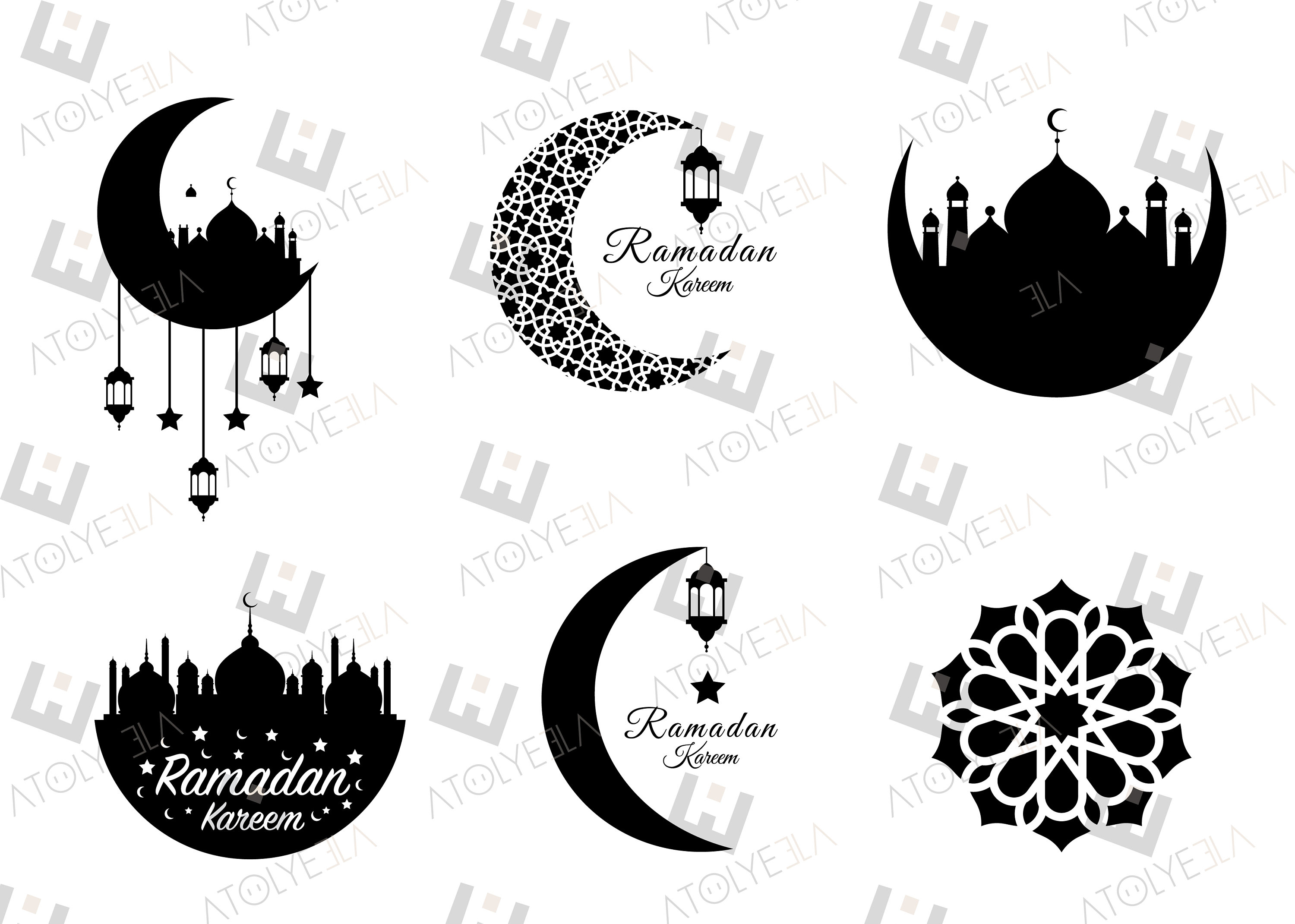 30 Islamic SVG Bundle Cutting Files Template Masjid - Etsy