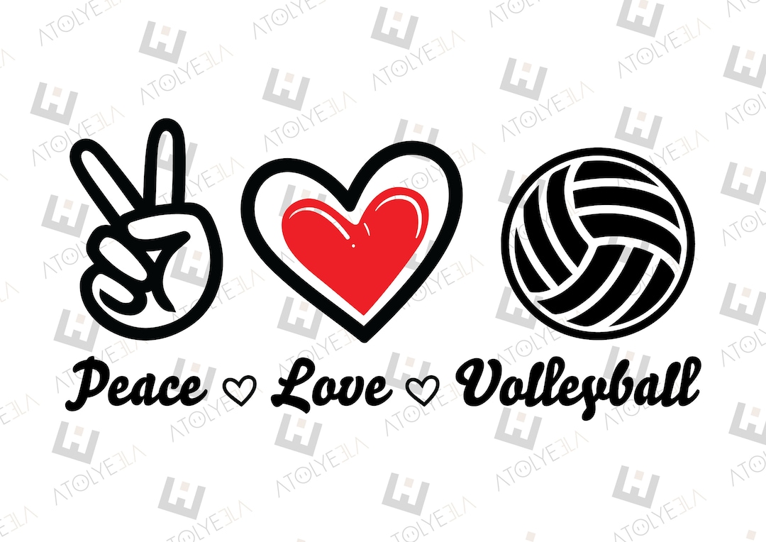 Peace Love Volleyball Svg Volleyball Svg Cut File Peace Love Volleyball ...