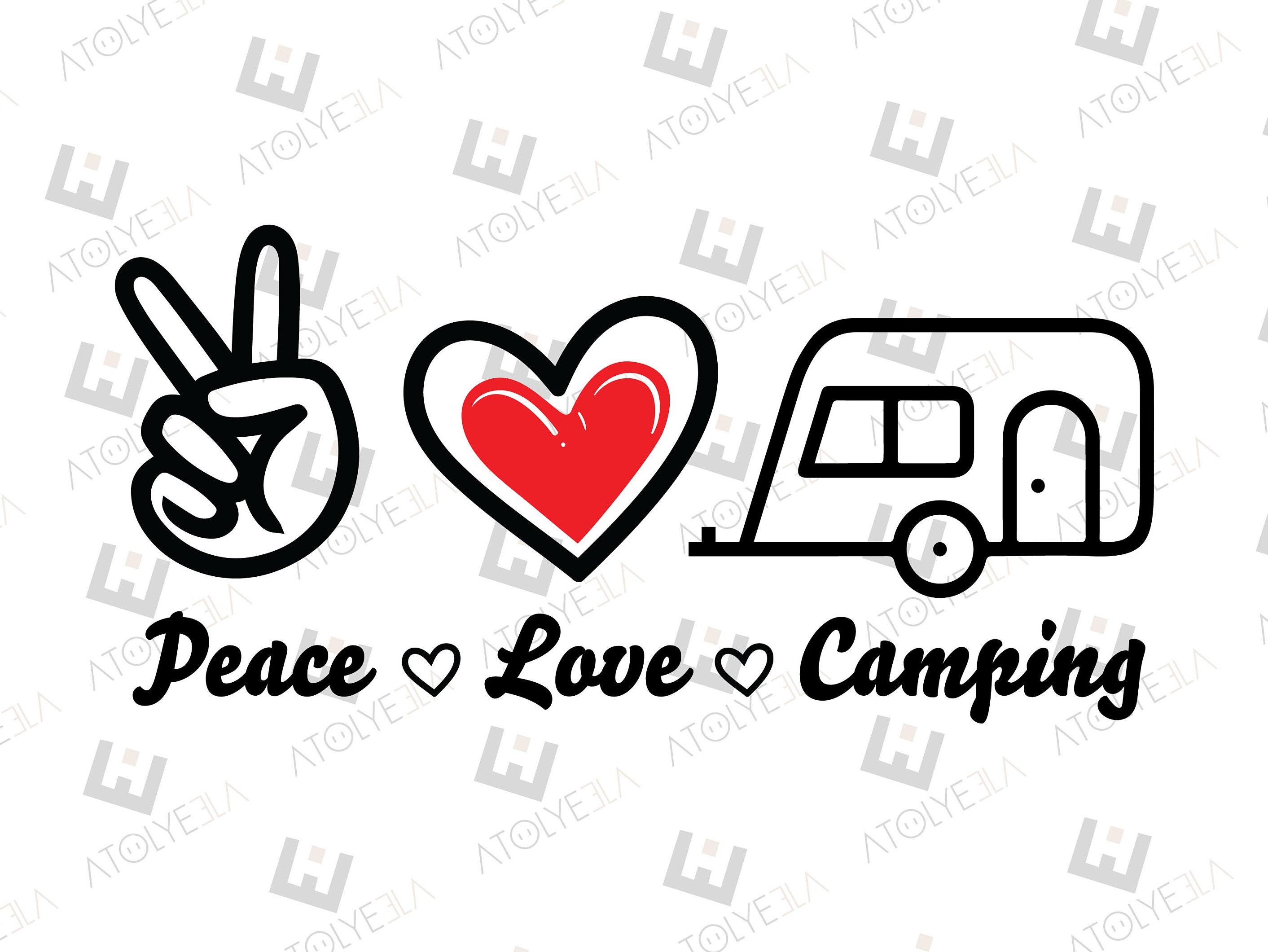 Peace Love Camping Svg Camping Svg Peace Love Cut File Peace - Etsy