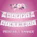 Floral Happy Birthday Banner: Printable Party Decor (instant Download ...