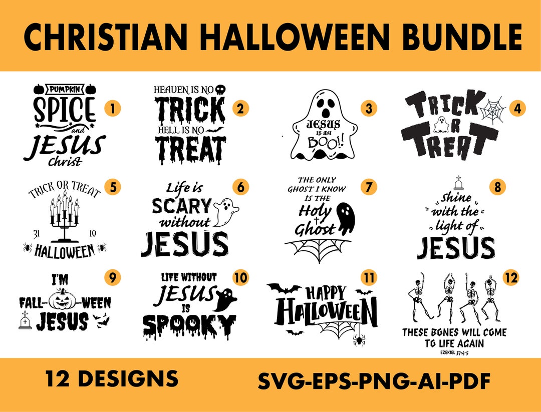 Christian Halloween SVG Bundle: Spooky Ghost Designs (digital Download ...