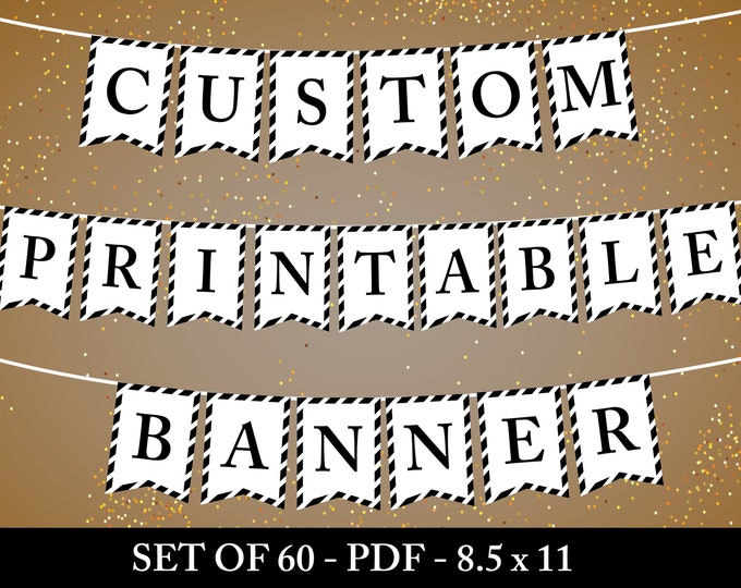 Floral Happy Birthday Banner: Printable Party Decor (instant Download ...