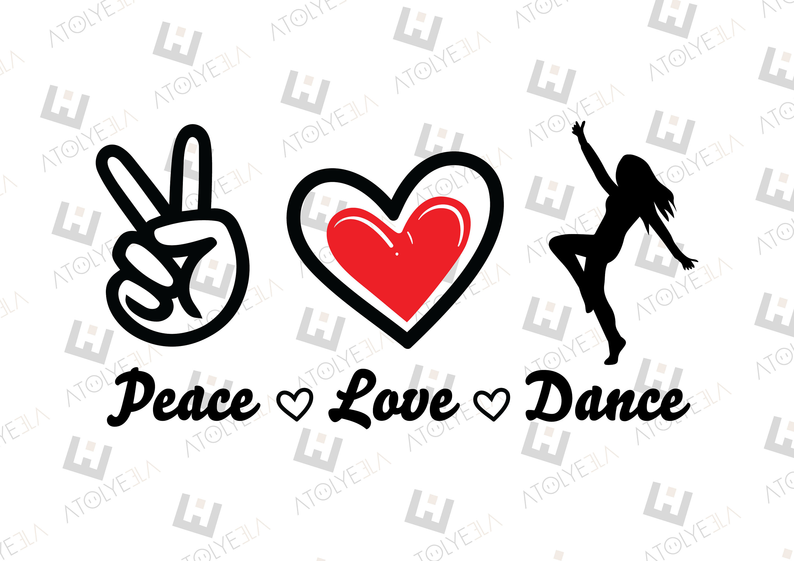 Peace Love Dance Svg Dance Svg Peace Love Cut File Peace Love - Etsy