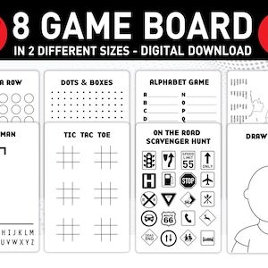 Travel Games Bundle: Dry Erase Game Board Printables (digital Download ...