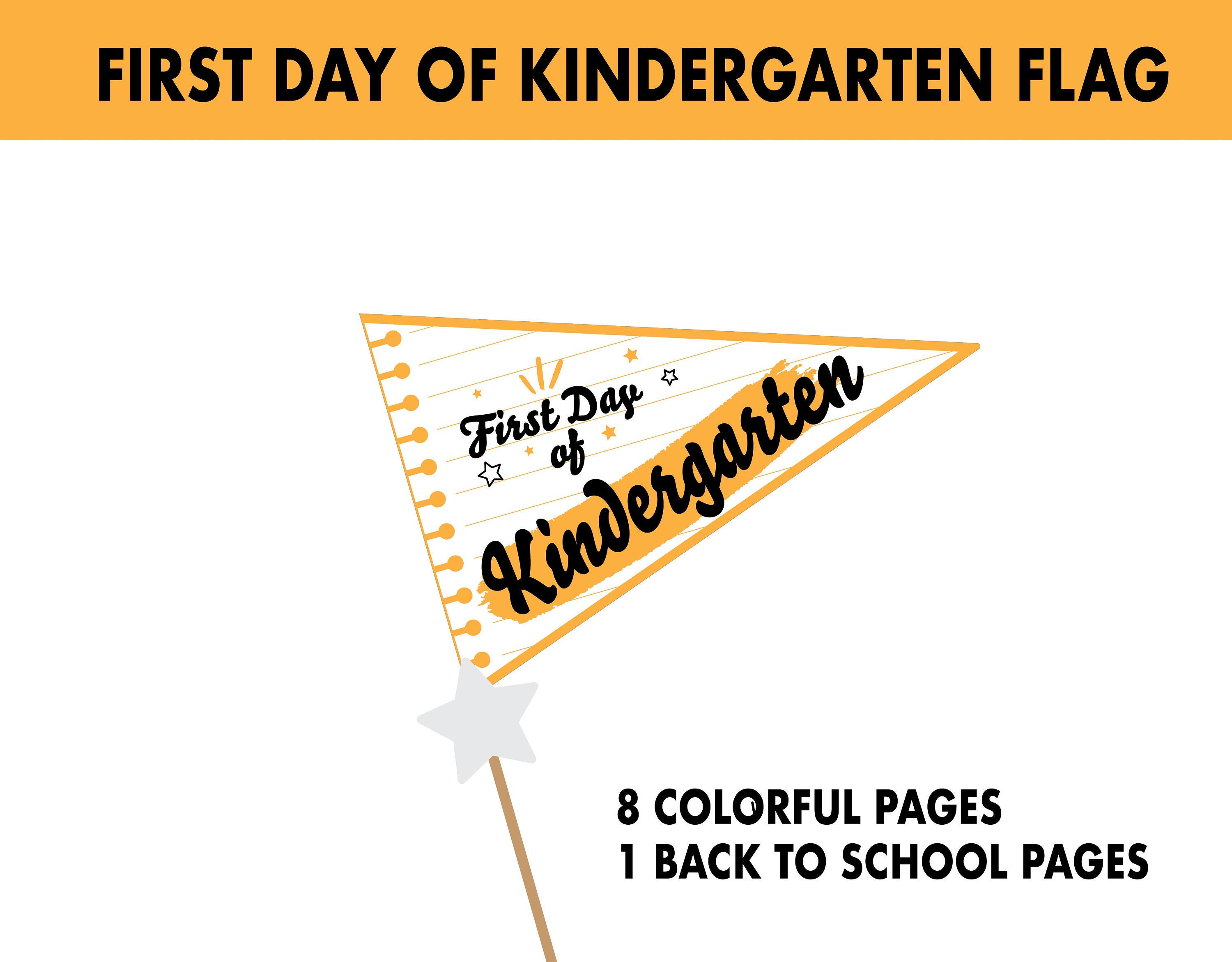 Printable First Day of Kindergarten Pennant Flags First Day - Etsy