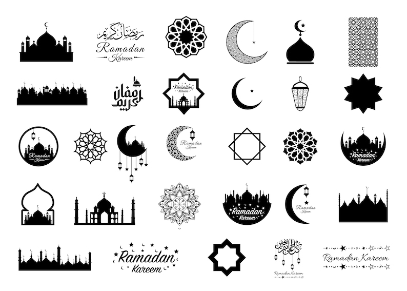 30 Islamic SVG Bundle Cutting Files Template Masjid - Etsy