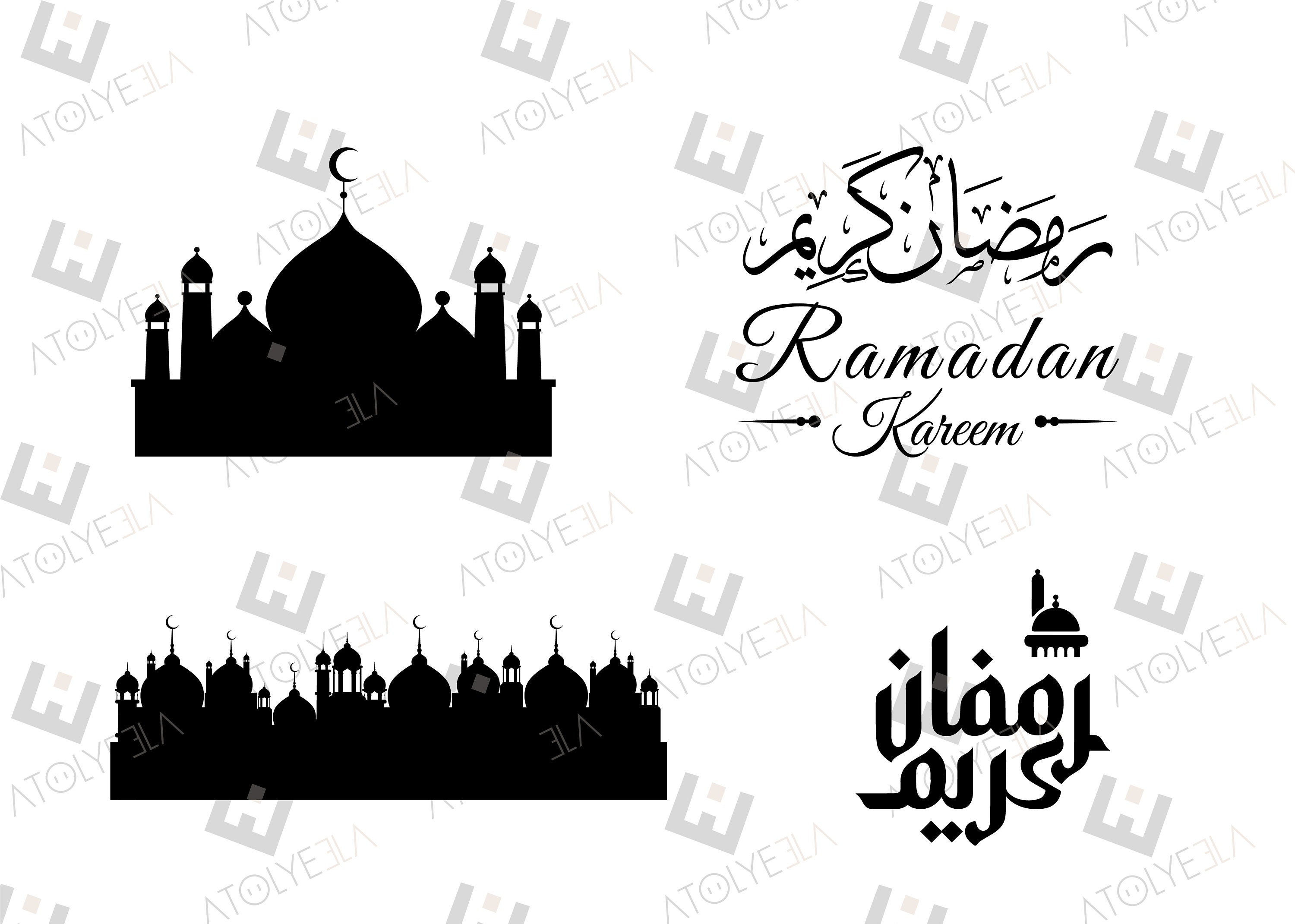 30 Islamic SVG Bundle Cutting Files Template Masjid - Etsy