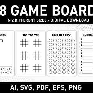 Travel Games Bundle: Dry Erase Game Board Printables (digital Download ...