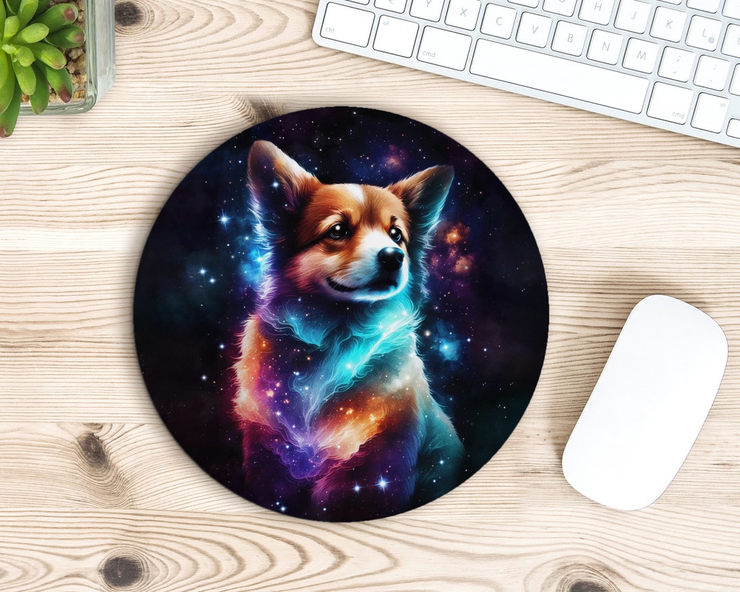 Space Corgi Mouse Pad, Cute Mouse Pad, Round Mouse Pad, Rectangle Mouse ...