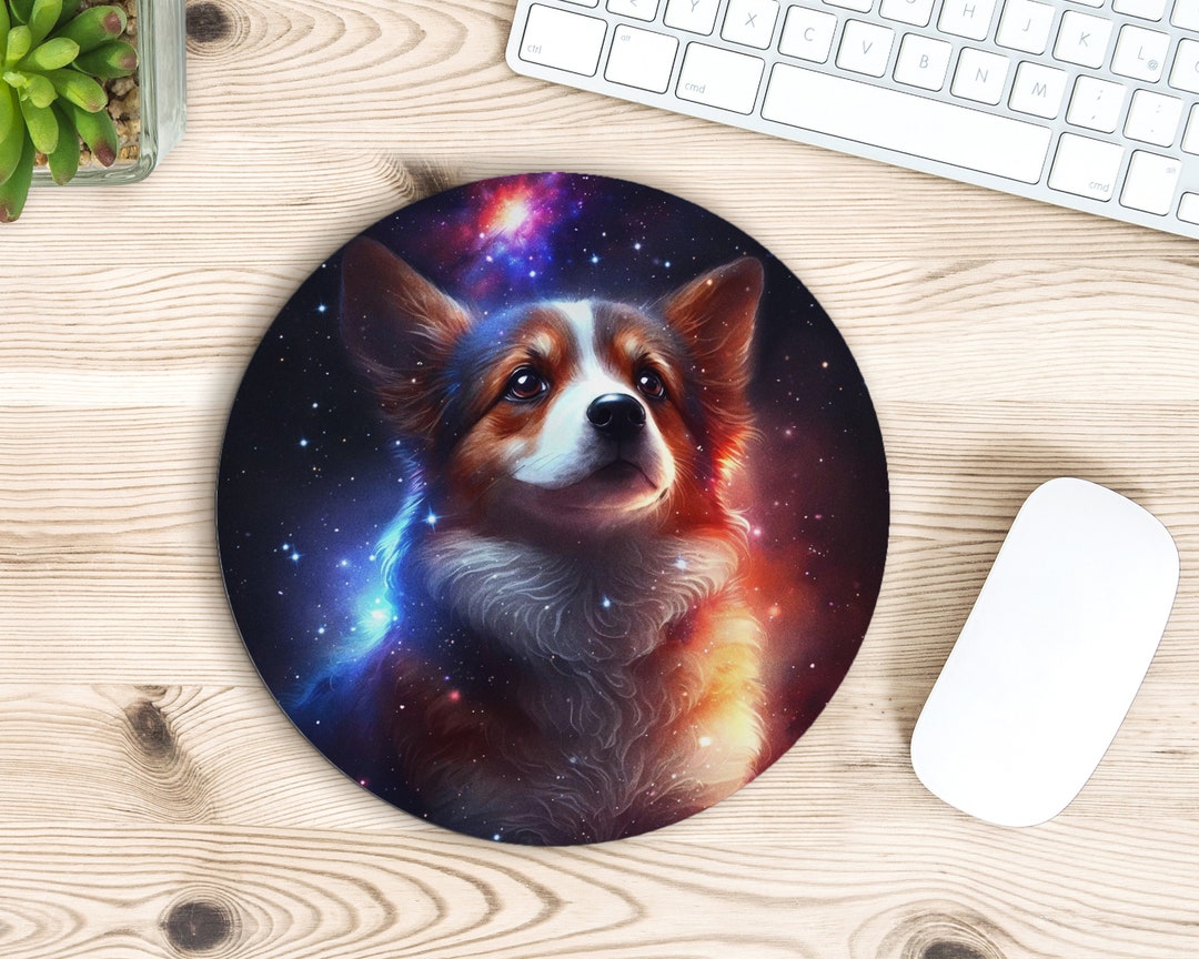 Space Corgi Mouse Pad, Cute Mouse Pad, Round Mouse Pad, Rectangle Mouse ...