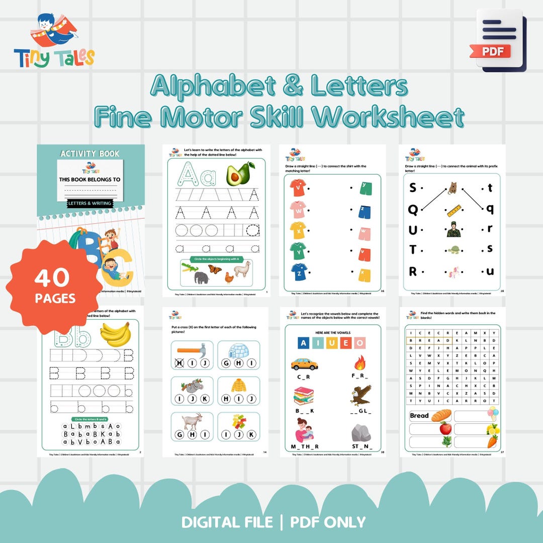 Letters Learning Worksheet Bundle, Vowels and Consonants, Age 4-6 Years ...