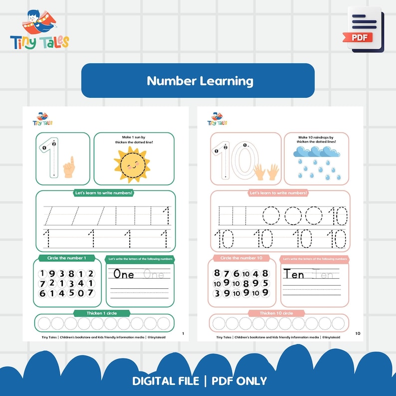 Kindergarten Math Activities Worksheets Bundle, Numbers 1-10, Math Game ...