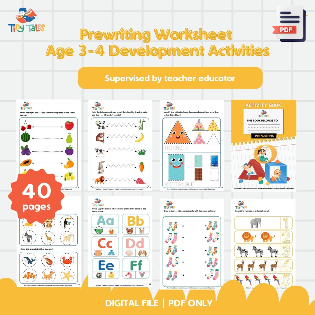 Prewriting & Tracing Worksheet Bundle, Development Activities ...