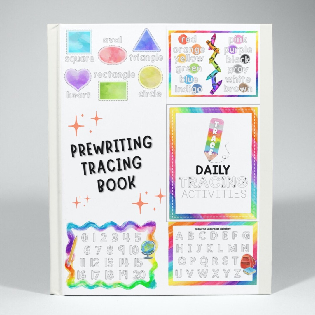 Prewriting Tracing Book Tracing Worksheets Toddler - Etsy