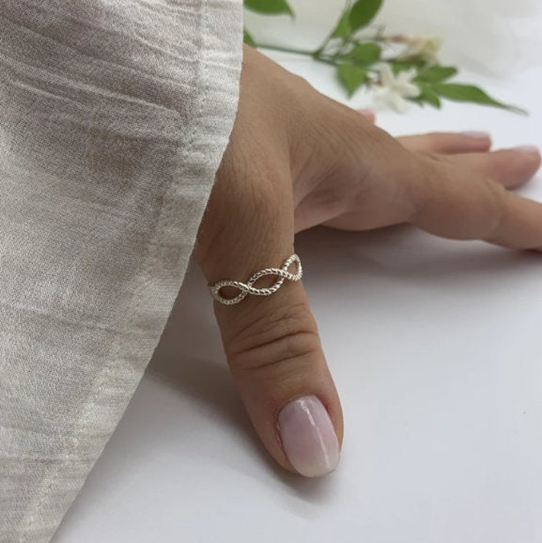 Thumb Infinity Sign Ring, Adjustable Silver Eternal Ring,925 Sterling ...