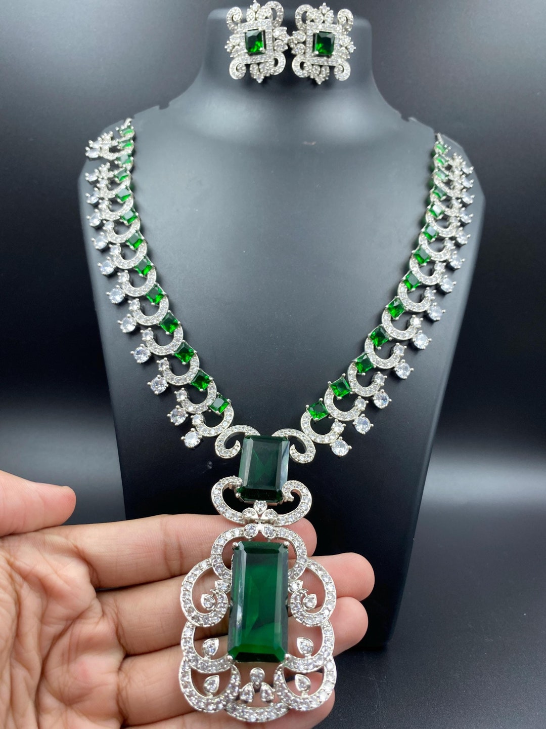 Nita Ambani Inspired Emerald Set With Studs/ Wedding Bollywood Bridal ...