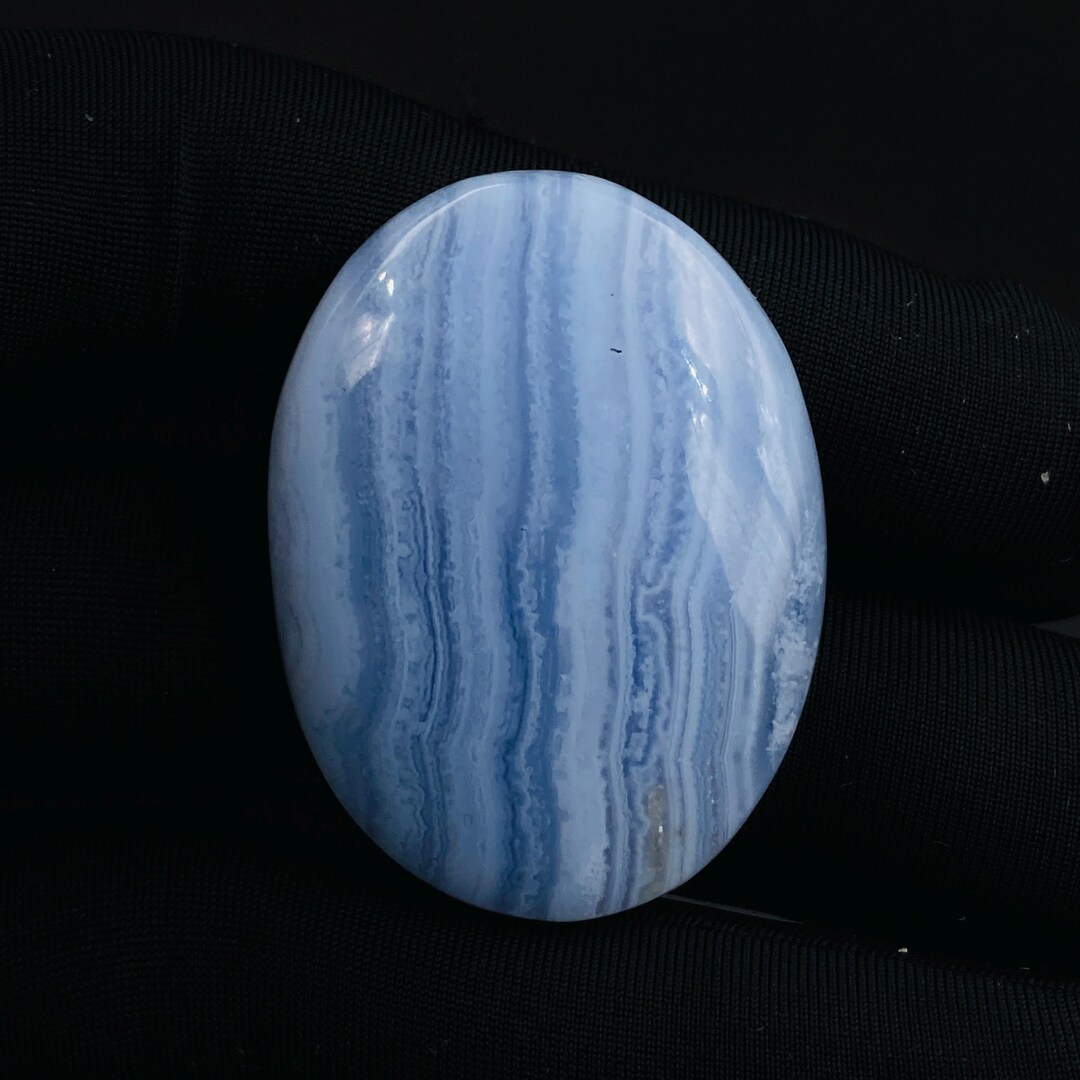 Blue Lace Agate Stone | Natural Banded Blue Agate | Throat Chakra ...