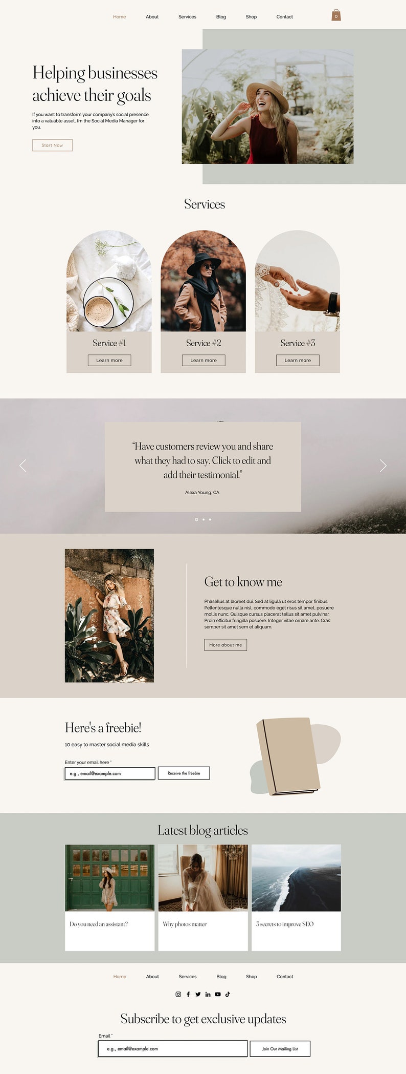 Wix Website Template – Wix Theme for Social Media Manager, Coach or ...