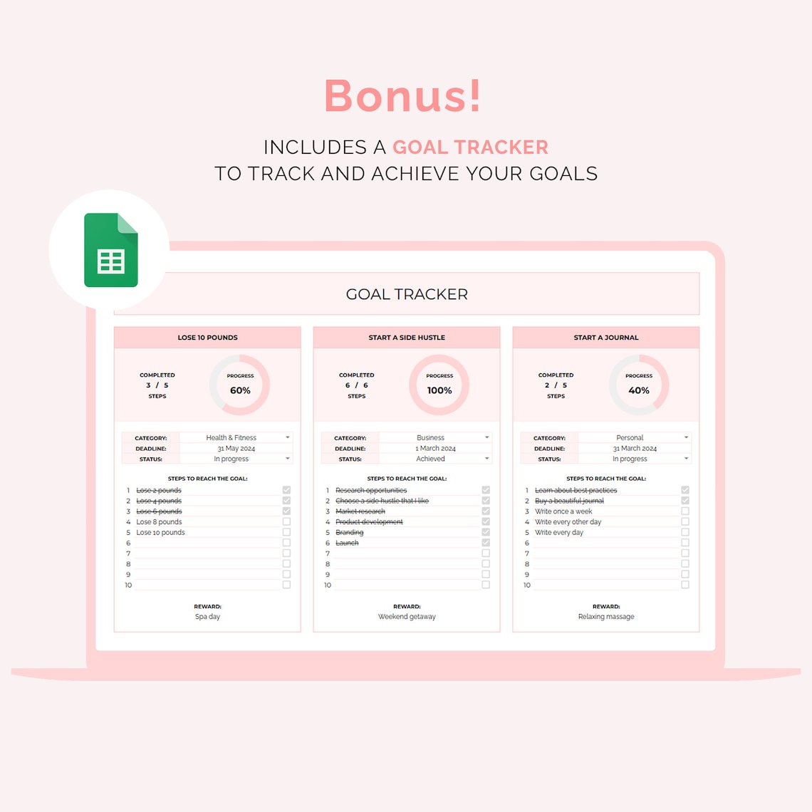 Cute Budget Planner for Google Sheets, Monthly Budget Template, Simple ...