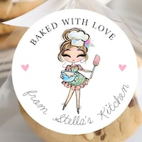Baked With Love Stickers ~ Personalized Baker Stickers ~ Baking ...