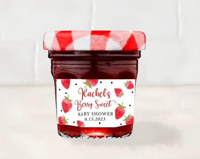 Homemade Jam-party Favor, 12 of Our Mini Jars- 1.5 Oz Strawberry ...