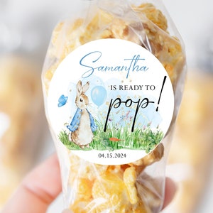 Personalized Peter Rabbit Baby Shower Stickers, Ready to POP Baby ...