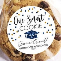 Congrats to One Smart Cookie Sticker, Cookie Bag Label for Graduation ...