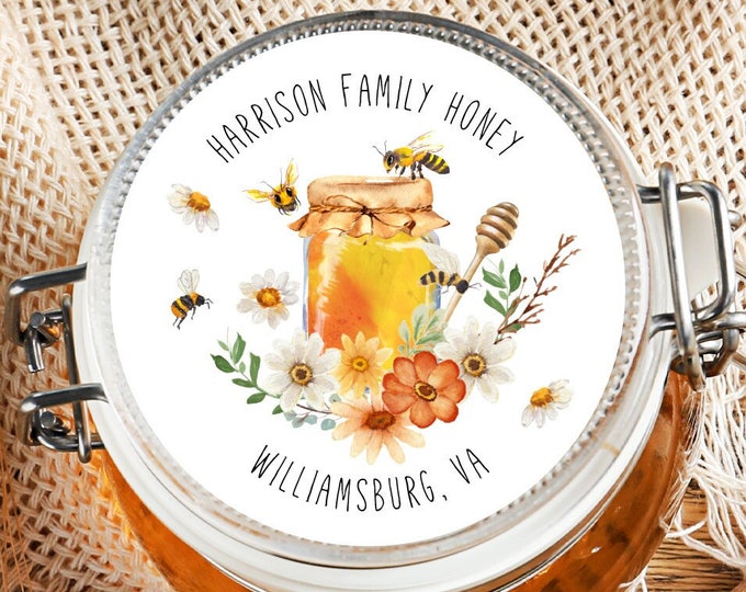 Personalized Honey Stickers, Homemade Honey Stickers, Honey Jar ...