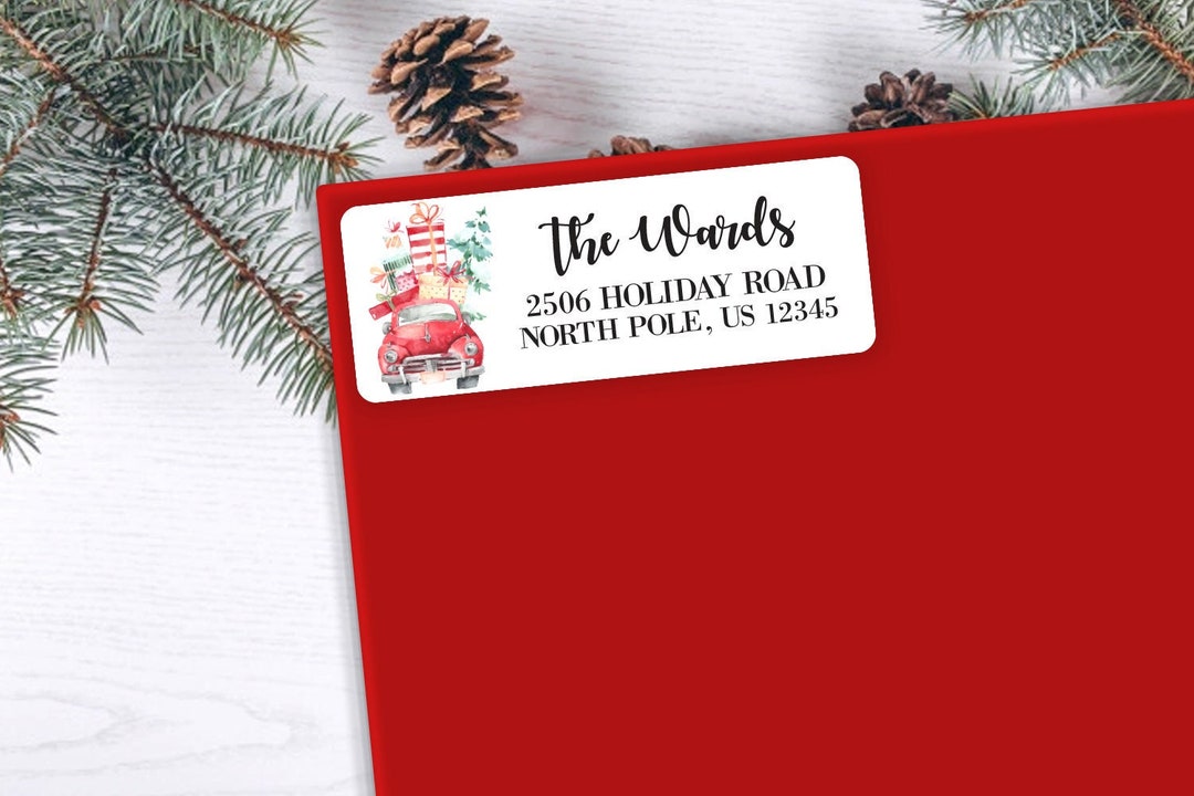 Personalized Christmas Return Address Labels, Elegant Christmas Return ...
