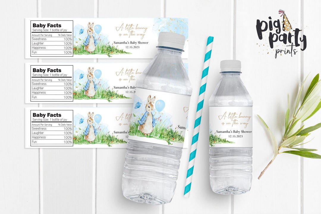 Peter Rabbit Baby Shower Water Bottle Labels, Peter Rabbit Baby Shower ...
