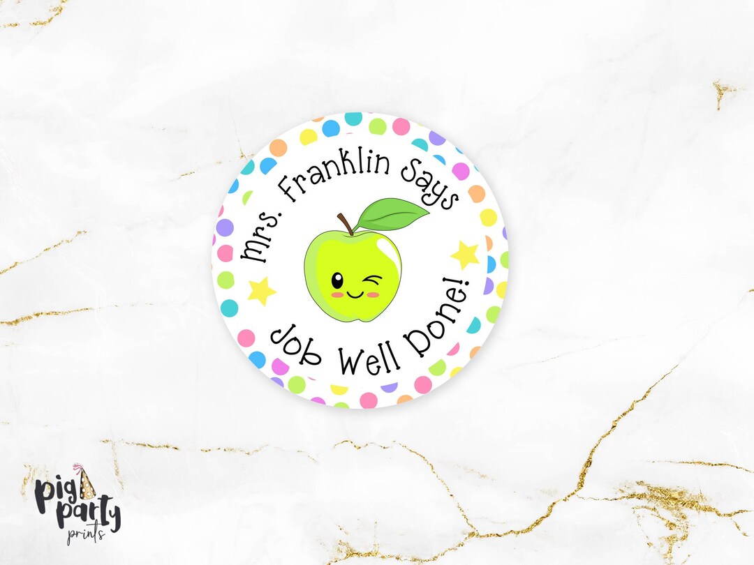 Personalized Job Well Done, Teacher Name Labels, Labels for Teachers ...