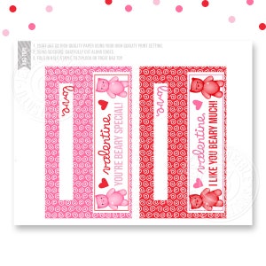 Printable Gummy Bear Valentine Bag Topper, Printable Valentine Tags ...