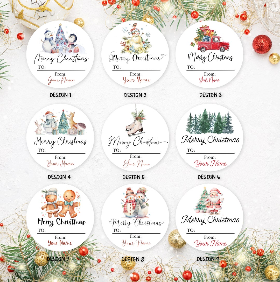 Custom Christmas Gift Stickers, Personalized Christmas Gift Label ...