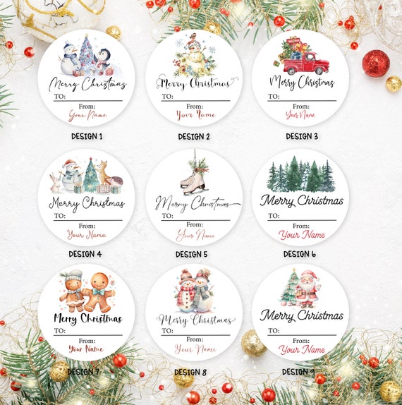 Merry Christmas Labels Personalized