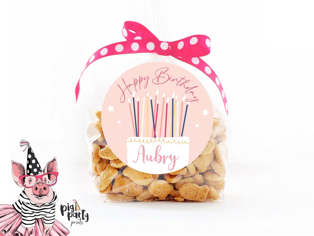 Personalized Birthday Stickers, Girls Birthday Party Favor Stickers ...